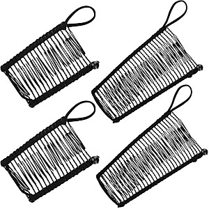 WILLBOND Banana Hair Clips, 4 Pieces Clincher Comb Banana Hair Grip for Women, No Crease Hair Clips for Natural Curly Thick Wavy Hair, Ponytail Style, Large Small Size, Vintage