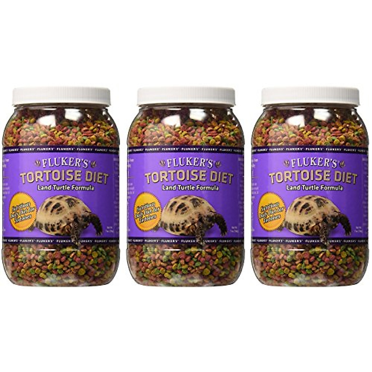 Fluker's Tortoise Diet, 7 Ounces, Land Turtle Formula, Pack of 3, 21 Ounces Total