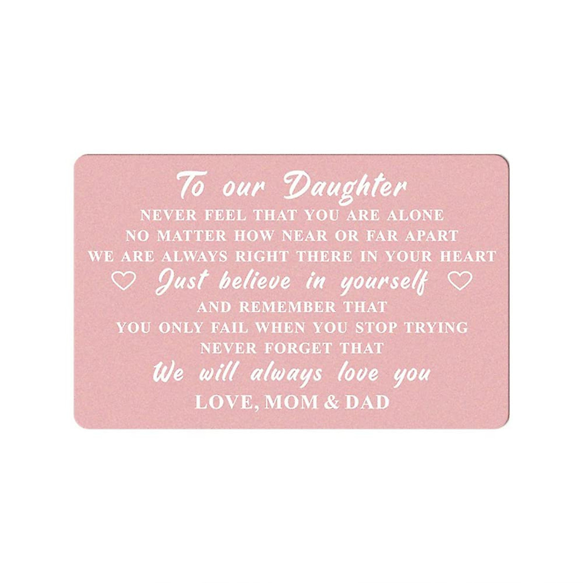 Daughter Christmas Gifts from Mom and Dad Metal Wallet Card for Daughter Birthday Card Birthday Xmas Gifts for Daughter from Parents