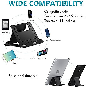 Cell Phone Stand 4 Pack, Tablet Stand Multi-Angle, Universal Phone Stand for Desk,Compatible Phone 13 12 Pro Plus All Android Smartphones,(Black)
