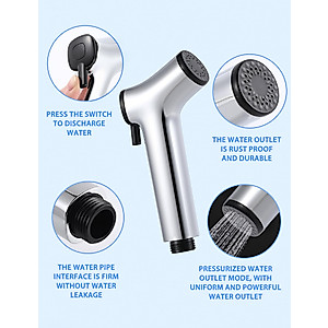 Bidet Sprayer for Toilet, Handheld Sprayer Kit, Cloth Diaper Sprayer Set - Easy to Use & Install - Pushbutton Switch