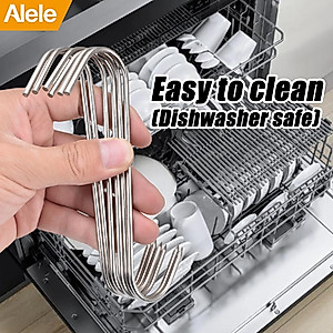 Alele 20Pcs 5 Inches Poultry Hooks, Stainless Steel Lightweight Hook for Meat Processing Hanging Smoking (Meat Hooks 20 Pack 5 inch 3mm)