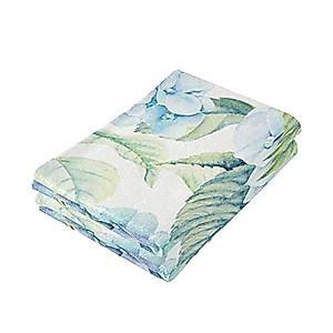 JUAMA Blue Hydrangea Flower Hand Towels 2-Pack Fingertip Towels Absorbent Hand Towels for Bathroom Decorative Set Lightweight Bath Towels 28x14 Inches