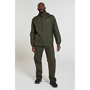 Mountain Warehouse Pakka Mens Waterproof Rain Over Pants - Breathable Khaki Medium