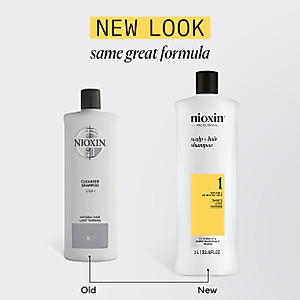 Nioxin Scalp + Hair Thickening System 1 Shampoo, For Natural Hair with Light Thinning, 33.8 fl oz (Packaging May Vary)