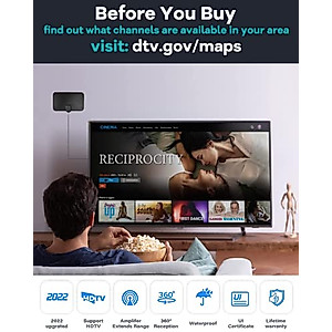 TV Antenna, TV Antenna Indoor, 50 Miles Digital Amplified Indoor HDTV Antenna, 250+ Miles Range Hi-Power Amplified Antenna, for 4k 1080p Local Channels Support All Television