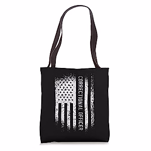 Correctional Officer With American Flag Tote Bag