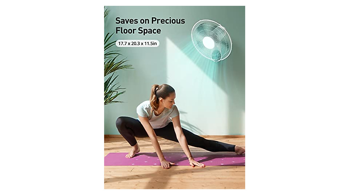 Quiet 16-Inch Wall Fan with Remote Control by PARIS RHÔNE