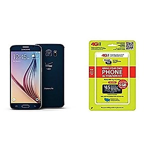 Straight Talk Samsung Galaxy S6 "Saphire Black" 32GB runs on Verizon's 4G XLTE Via Straight Talk's $45.00 5GB Unlimited talk & Text "Service Card Not included"