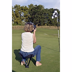 Walkstool - Basic Model - Black Color - 3 Legged Folding Stool in Aluminium - Height 20" to 24" - Maximum Load 330 to 385 lbs - Made in Sweden
