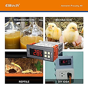 Elitech STC-1000 Temperature Controller Origin Digital 110V Centigrade Thermostat 2 Relays