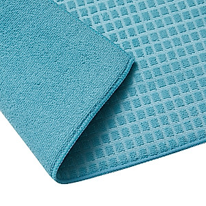 Cannon Thomas 288 Filament, 100% Polyester Microfiber Front and Mesh Back Reversible Dish Drying Mat (15"L x 20"W) for Home, Office and Restaurants, Highly Durable, Quick Drying (2 Pack, Blue)…