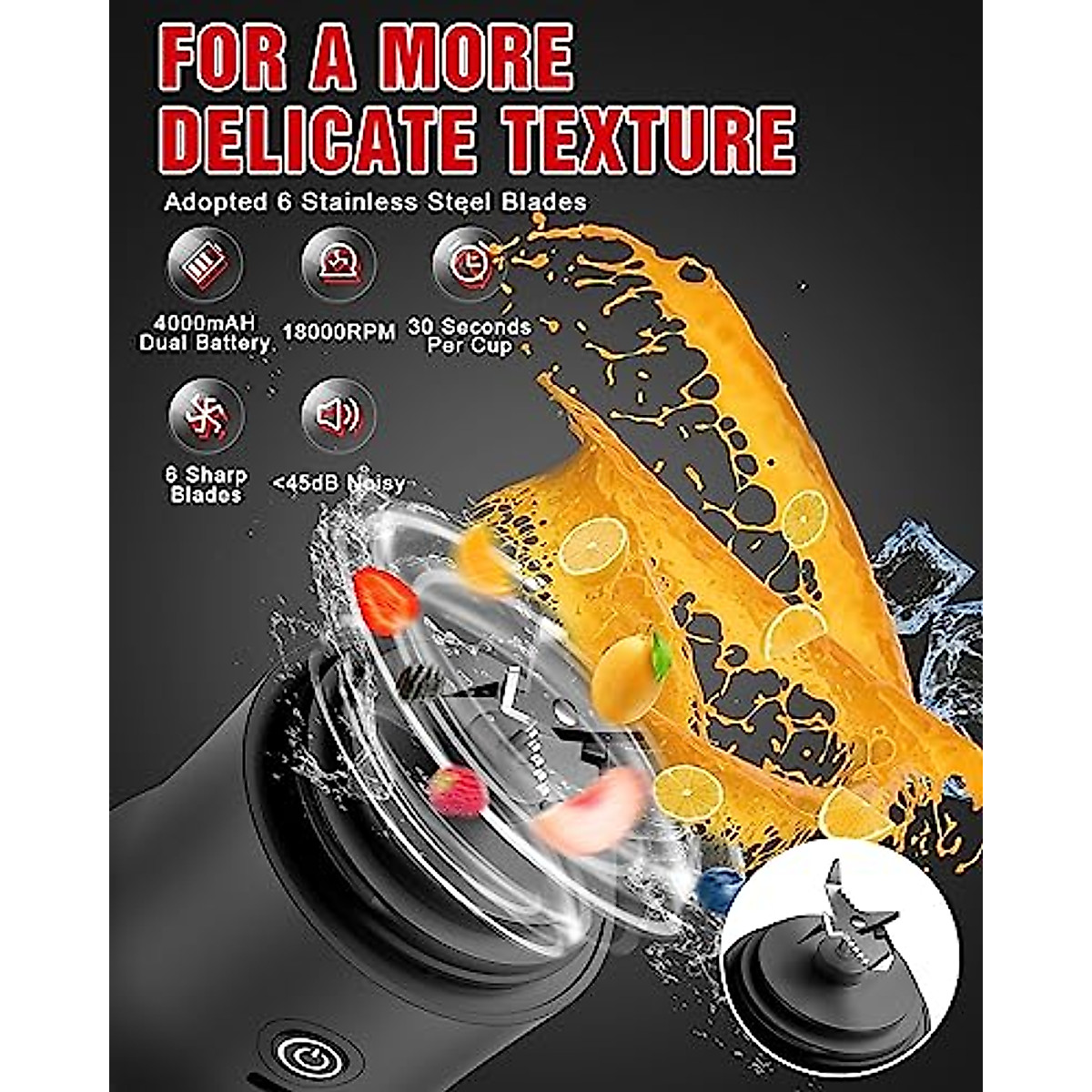 Personal Blender, Portable Blender for Shakes and Smoothies with 6 Blades, 20 Oz Mini Blender Portable with USB Rechargeable, Made with BPA-Free Material Personal Blender for Kitchen, Home, Gym