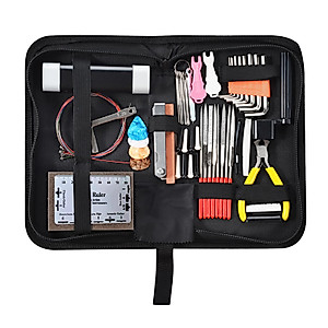74 Pcs Guitar Tools Kits Repair Setup Maintenance Adjustments Cleaning DIY for Electric Guitar, Ukulele, Bass Banjo & Other Stringed Instruments Beginner Professionals Luthier Easy Use GAT-188