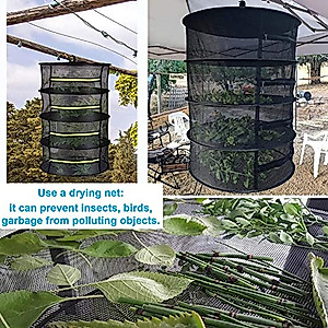 Eamecl Drying Rack Plant Net Premium Mesh Tents Dryer kit Hanging Clothes Net Folding Nylon Netting Collapsible Mesh Food Dehydrator Receive Storage Carrying Bag 4-Layer 2ft