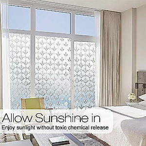 HARAY Window Privacy Film Privacy Window Film Self Adhesive Frosted Film Removable Static Decor Glass Window Sticker No Glue Anti-UV Window Cling Blind Window Stickers (Color : 75x200cm)