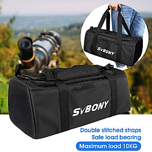 SVBONY SV212 Multipurpose Telescope Bag, Shock-Absorbing Telescope Case with Adjustable Shoulder Strap and Hand-Carry Strap for Optical Tubes Accessories