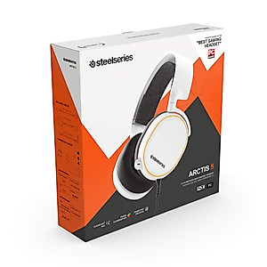 SteelSeries Arctis 5 (2019 Edition) RGB Illuminated Gaming Headset with DTS Headphone:X v2.0 Surround for PC and PlayStation 4 - White (Renewed)