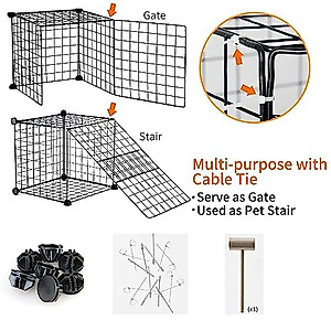 Small Animal Cage, Rabbit Cage Small Cage Chinchilla Cage Metal Pet Cage with Removable Tray, Ferret Cage, Chinchilla Cage Grid Spacing1.5cm/0.6" for Small Pets, Guinea Pigs, Bunny,Chinchilla (Color