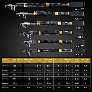 Sougayilang Telescopic Fishing Rod Reel Combos Portable Fishing Pole with Spinning Reel Fishing Carrier Bag for Travel Saltwater Freshwater Fishing-2.1M/6.89Ft