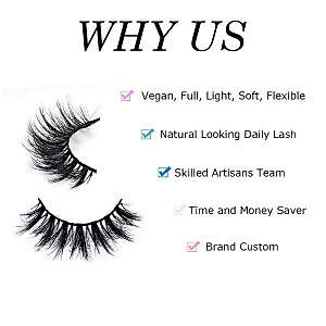 APCYUST Lashes Bulk 30 Pair Wholesale Faux Mink Eyelashes 5D Fluffy Eyelash 15mm 18mm 20mm Natural Medium Length Fake Lash with Portable Pack