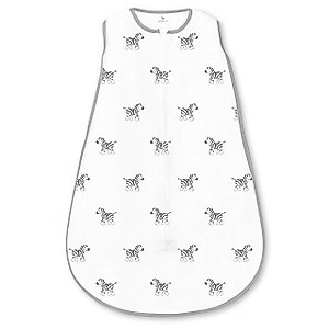 Amazing Baby Microfleece Sleeping Sack, Wearable Blanket with 2-way Zipper, Use after Swaddle Transition, Zebras, Soft Black, Small (0-6 mo)