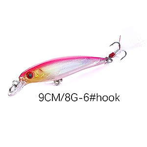OriGlam 10pcs 3D Artificial Minnow Fishing Lures Baits, Fishing Tackle CrankBait Bass, Hard Bait Swimbait Fishing Lure