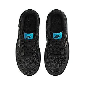 Nike Big Kid's Air Force 1 '06 "Space Jam Black/Black-Lt Blue Fury (DN1434 001) - 4