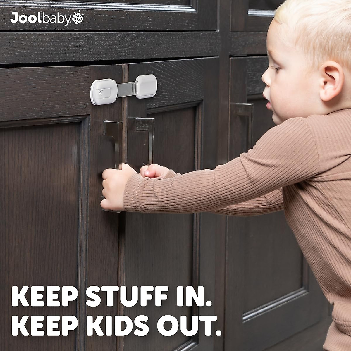 Child Safety Strap Locks (8 Pack) Baby Proof Cabinets, Drawers, Fridge, Toilet & Trash Cans – 3M Adhesive Childproof Locks – Jool Baby