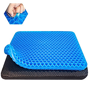 TONIINT Large Gel Seat Cushion for Long Sitting with Non-Slip Cover,Soft & Breathable,Chair Cushion,Car seat Cushion,Office seat Cushion,Seat Cushion for Desk Chair,Wheelchair Cushion