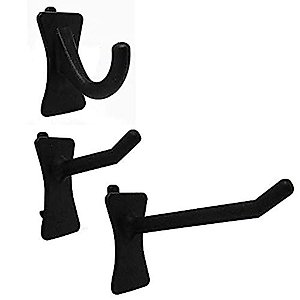 PegPro J , 1" & 2" Hook Kit by Greenleaf Industries - Secure Plastic Hooks for Your Wall Organizer - for Craft Storage, Garage, Kitchen, Tools and More (Multipack - J, 1", 2" - 50 Count, Black)