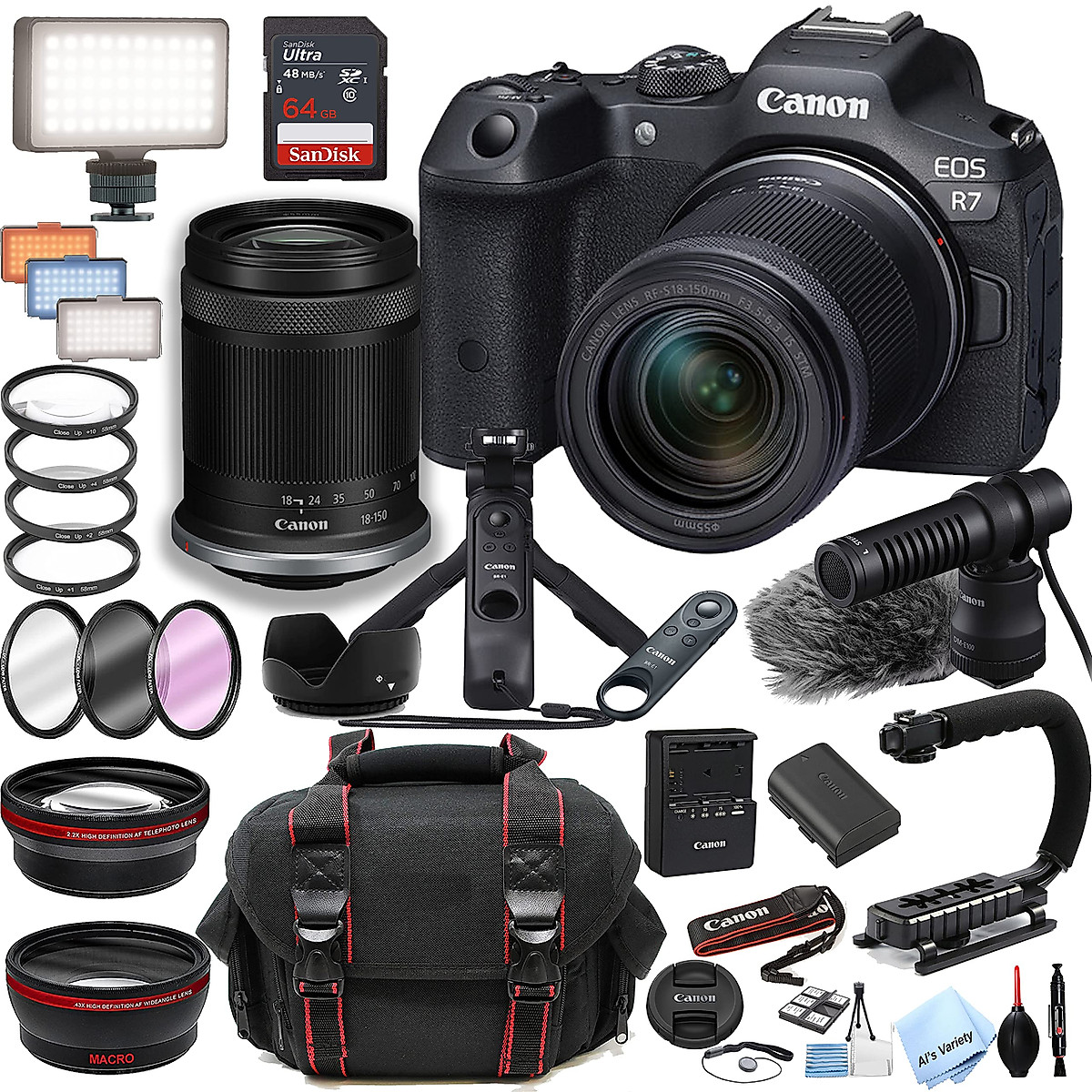 Canon EOS R7 Mirrorless Camera Kit with 18-150mm Lens & Accessories