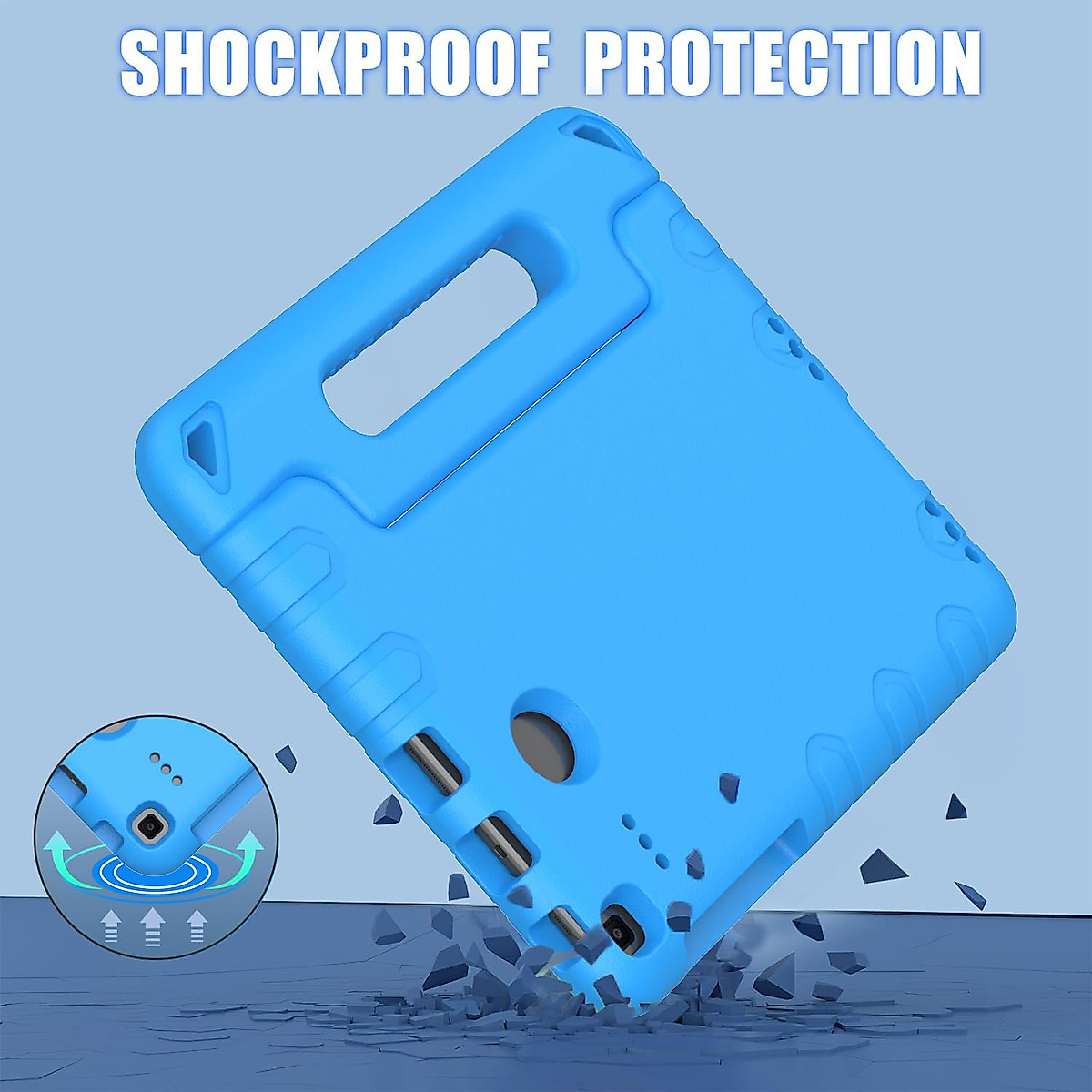 BMOUO Kids Case for Samsung Galaxy Tab E 8.0 inch - EVA Shockproof Case Light Weight Kids Case Super Protection Cover Handle Stand Case for Kids Children for Samsung Galaxy TabE 8-inch Tablet - Blue