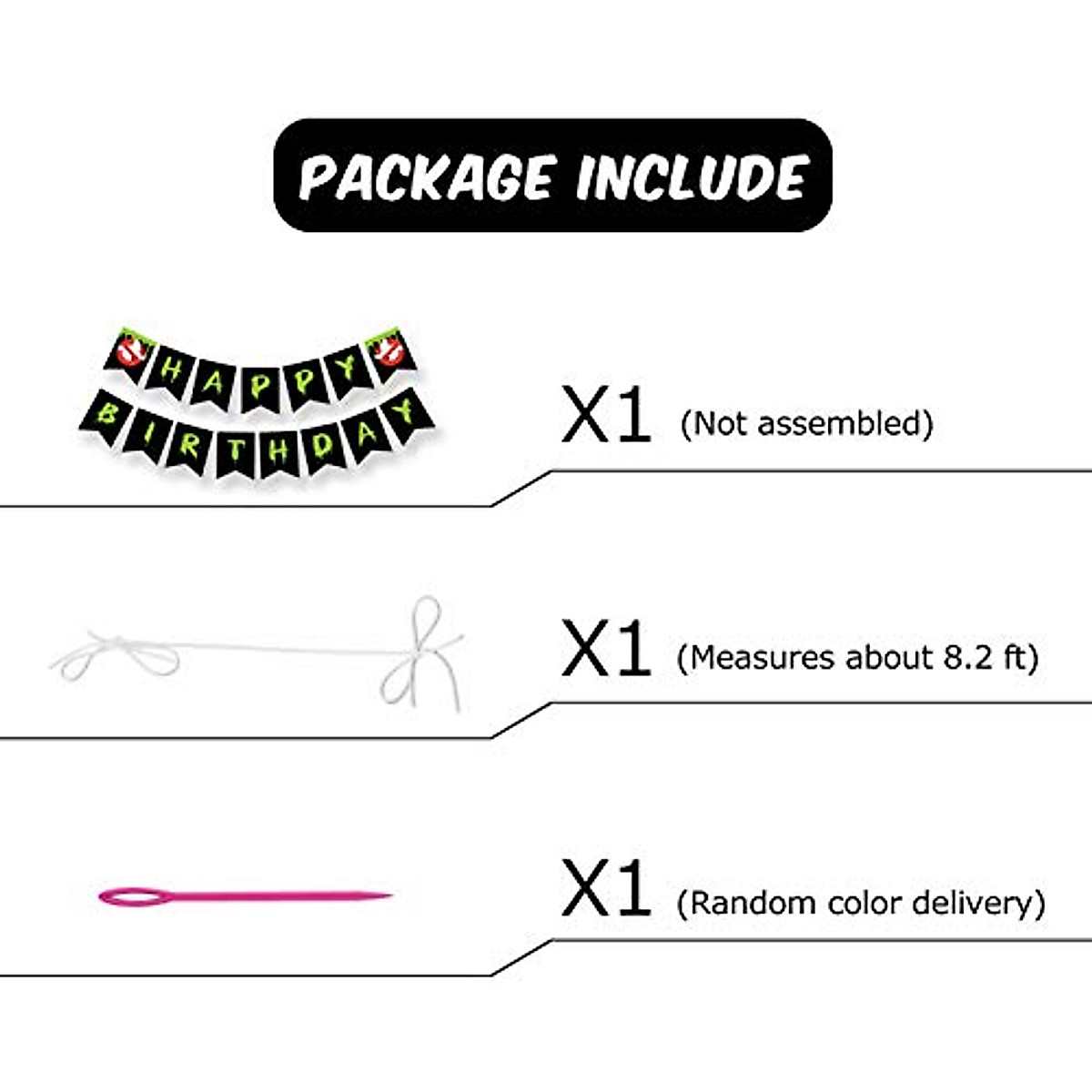 Ghost Busters Inspired Happy Birthday Banner, Horror Theme Bday Party Sign, Ghostbusters Halloween Bunting Decoration