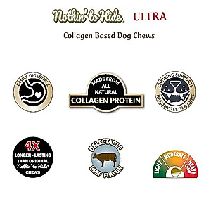 Fieldcrest Farms Nothin' to Hide 3 inch Ultra Knotted Bone Treats - Natural Rawhide Alternative Treats for Dogs, Collagen Based Snack for Heavy Chewers up to 15lbs - Beef Flavor, 12 Pack