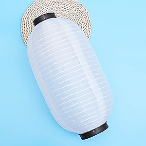 OSALADI Japanese Style Hanging Lantern White Blank Foldable Silk Sushi Lantern Waterproof Hanging Pendant for Traditional Festive Wedding Home Street Decor