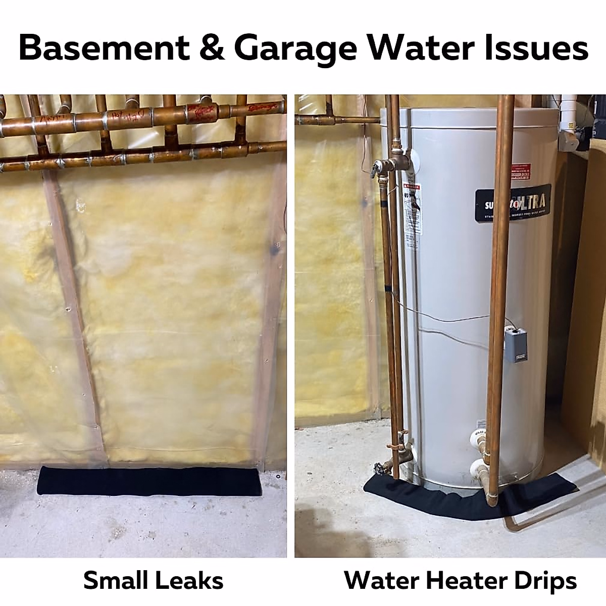 Evelots Water Absorber Snake Sock -2 Pack-Reusable Water Barrier - Absorbs 10 Times its Weight-Great for Leaks & Spills from Doors, Windows, Water Tank, Heavy Rain, Shower Tub-3 Feet Long