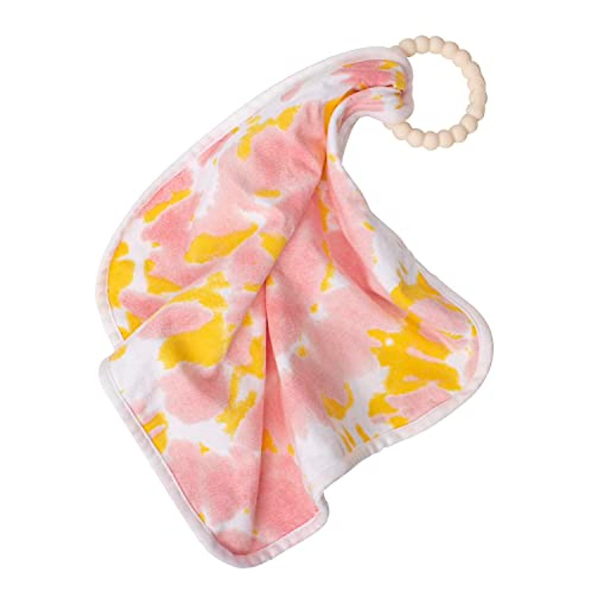 Dr. Brown's Lovey Blanket with Beaded Ring Teether and HappyPaci Silicone One-Piece Pacifier, Pink