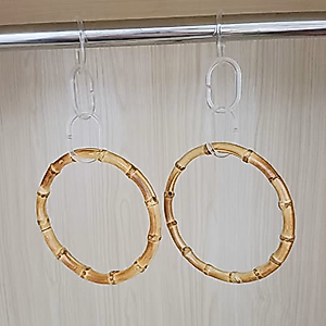 2-Pack Handmade Bamboo Ring Scarf Hangers for Closet ,Belt Scarf Tie Organizer Holder