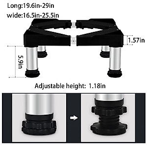 TYJZKJWQ Washer stand Heavy Duty Adjustable washing machine pedestal legs Height 5.9in washing machine stand long Adjustable 19.6in~29.5in , Width Adjustable16.5in--25.5in for dryer stand pedestal