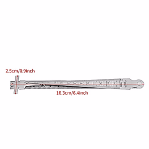 Stainless Steel Taper Welding Gauge Test Welding Taper Gap Gauge Depth Ruler Hole Inspection Tool