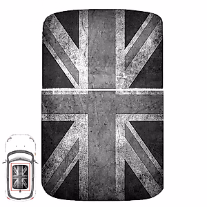 Paileco Automotive Sunroof Vinyl Sticker for R50 R53 (1set 2pcs, Grey Grunge Union Jack Flag, Vinyl)
