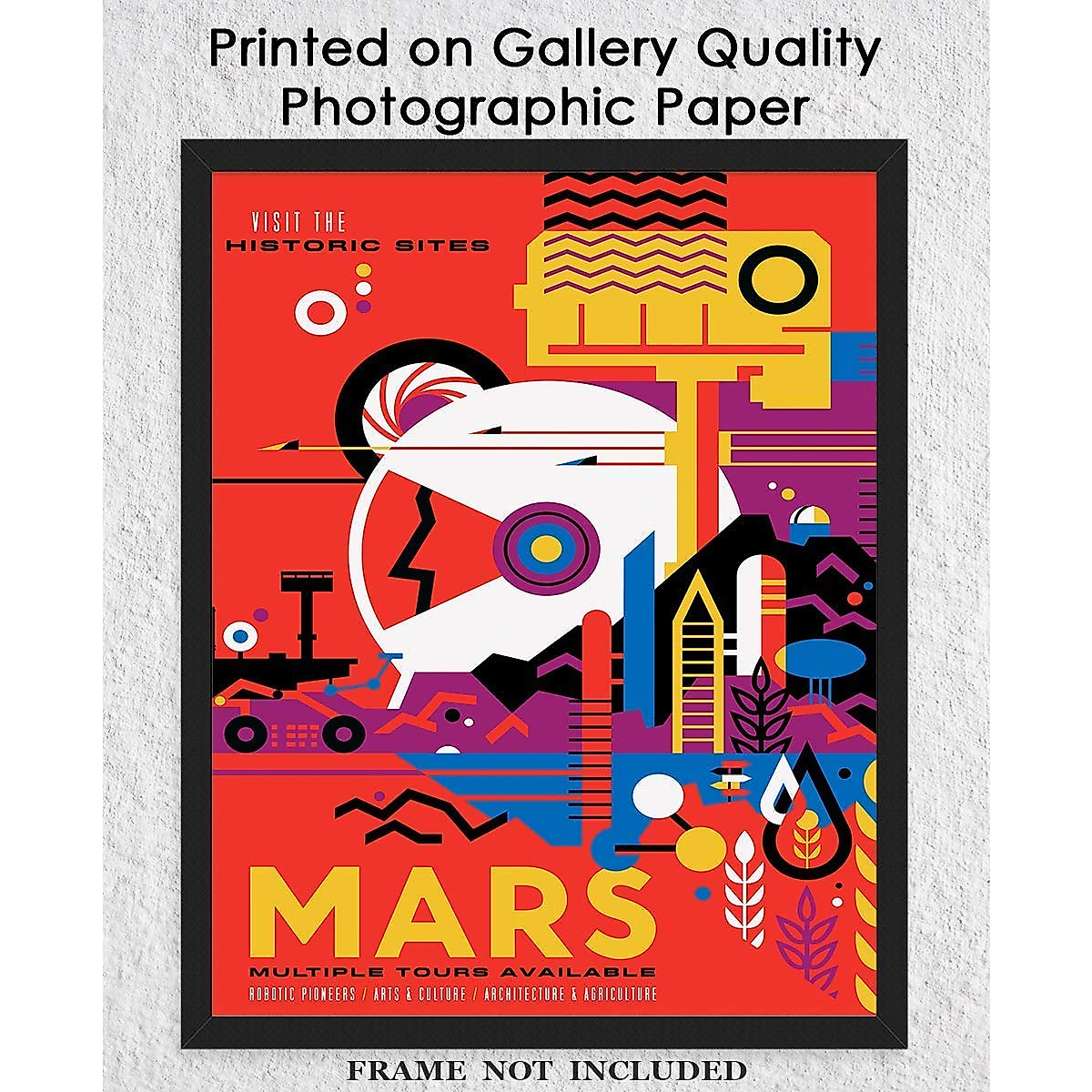 Mars' Space Tourism Astronomy Wall Art: Unique, Boho & Modern Astrology Home Decor for Living Room, Bedroom & Office - Creative Gift Idea for Zodiac, Space, NASA Poster Fans | Unframed Posters 11x14