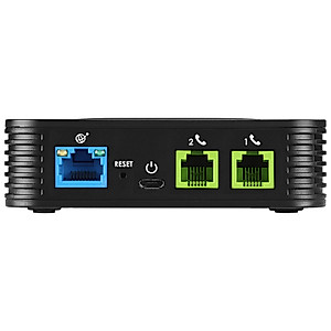 Grandstream GS-HT802 2 Port Analog Telephone Adapter VoIP Phone & Device, Black