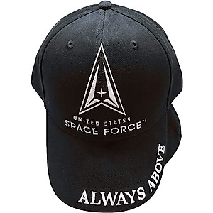 Flakita's Novelties United States Space Force Always Above Semper Supra Embroidered Baseball Cap Hat [EE] Black