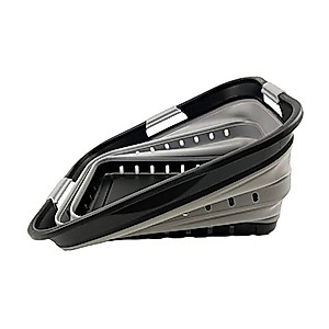 SAMMART 42L (11 gallon) Set of 2 Collapsible Plastic Laundry Basket - Foldable Pop Up Storage Container/Organizer - Portable Basket - Space Saving Hamper/Basket (Alloy Grey + Crystal Blue)