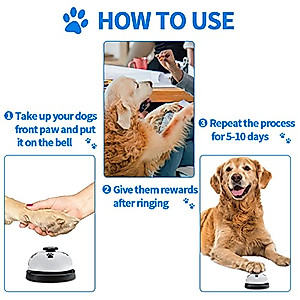 JIMEJV 2 Pack Dog Doorbells, Pet Training Bells for Go Outside Potty Training and Communication Device Large Loud Dog Bell Cat Puppy Interactive Toys Adjustable Strap Door Bell