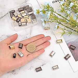 CHGCRAFT 60 Sets Zinc Alloy Bag Zipper Tail Ends with Screw for Repairing Sewing DIY Craft Accessories, Mixed Color