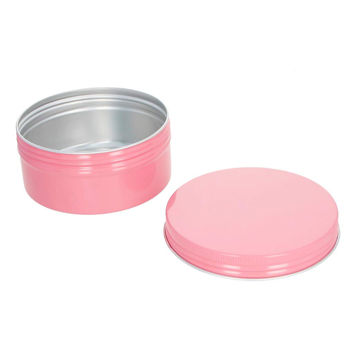 Bettomshin 12 Pack 5 oz Round Aluminum Cans Tin Can Screw Top Metal Lid Containers for Lip Balm, Crafts, Candles, Candies, 150ml