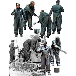 LIANGFANG 1/35 Resin Figure Model Kit-C214 WW2 SS Tankman Winter Panting of Tank Unassembled and Unpainted kit